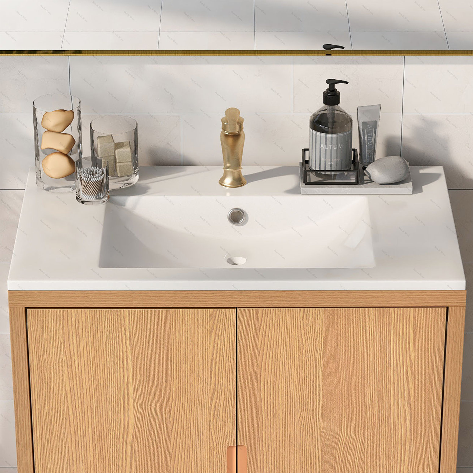 Dazzle Hives [Sink Only]30x18 inch rectangular single hole bathroom ...